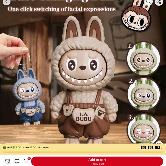 Labubu | Accessories | Labubu Push Belly Face Changing Keychai Assorted ...
